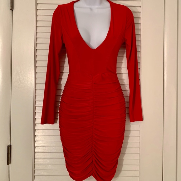 Dresses | Ruched Red Dress | Poshmark
